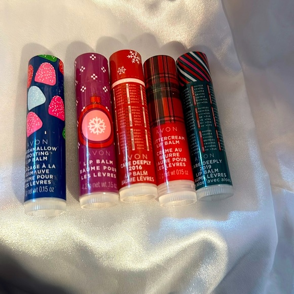 Avon | Makeup | Five Avon Lip Balms In Festive Wraps | Poshmark